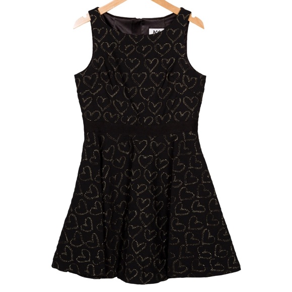 Milly Minis | Dresses | Nwt Milly Minis Circle Black Dress With Heart ...